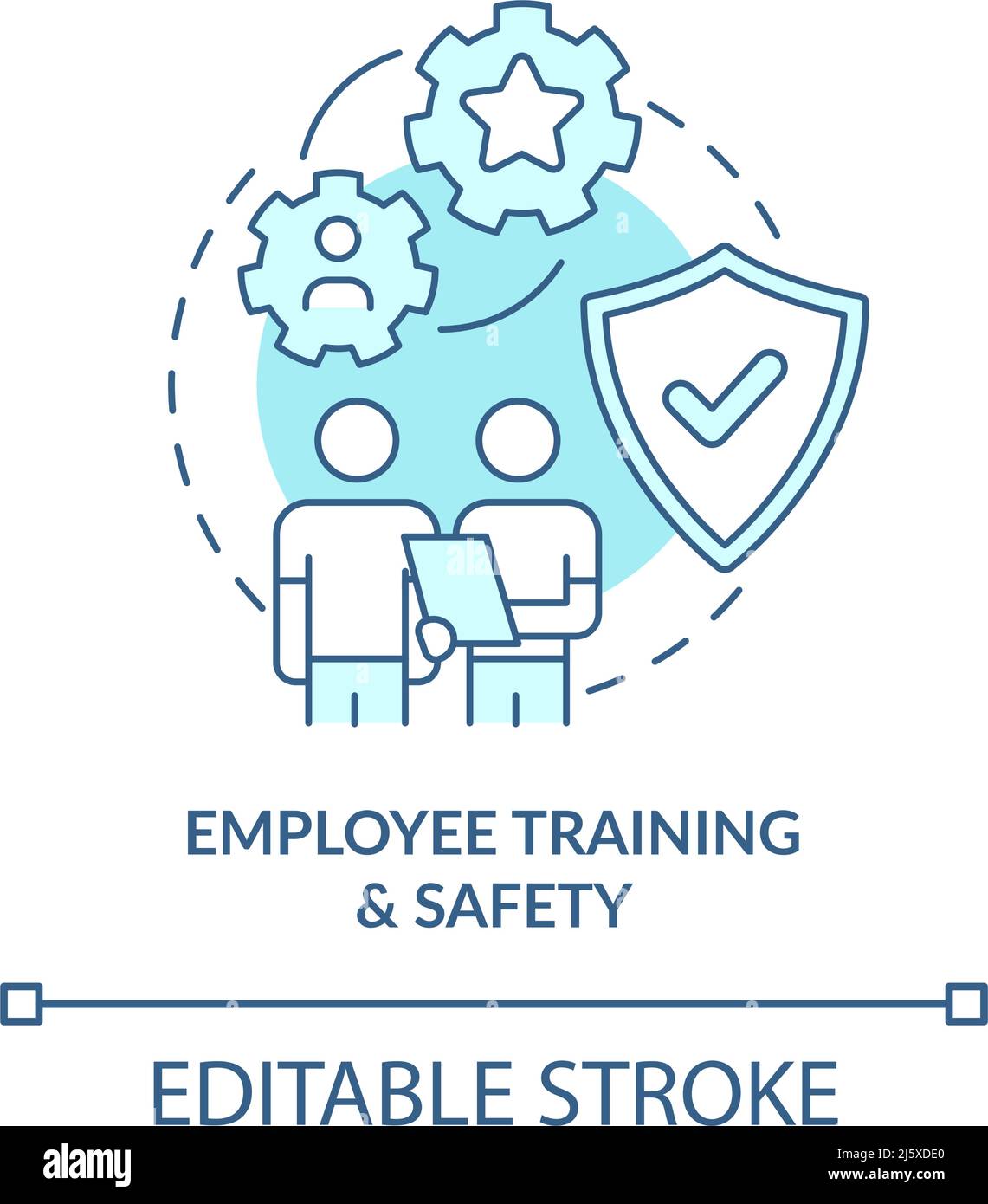 Employee training and safety turquoise concept icon Stock Vector Image ...