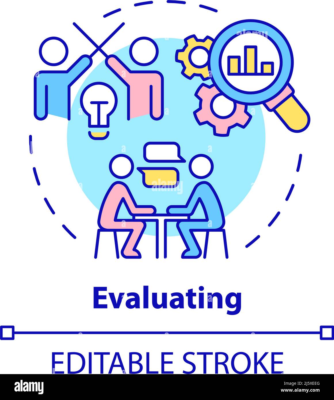 Evaluating concept icon Stock Vector Image & Art - Alamy