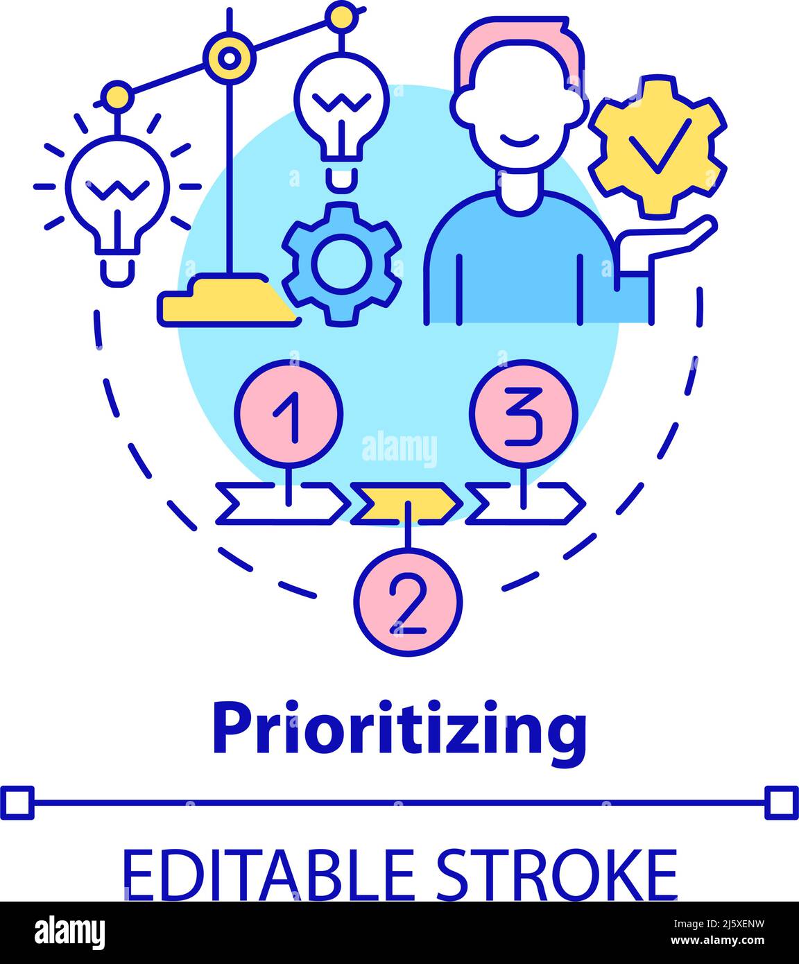 Prioritizing concept icon Stock Vector Image & Art - Alamy