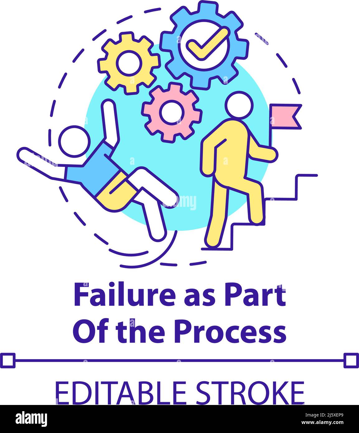 Failure as part of process concept icon Stock Vector Image & Art - Alamy
