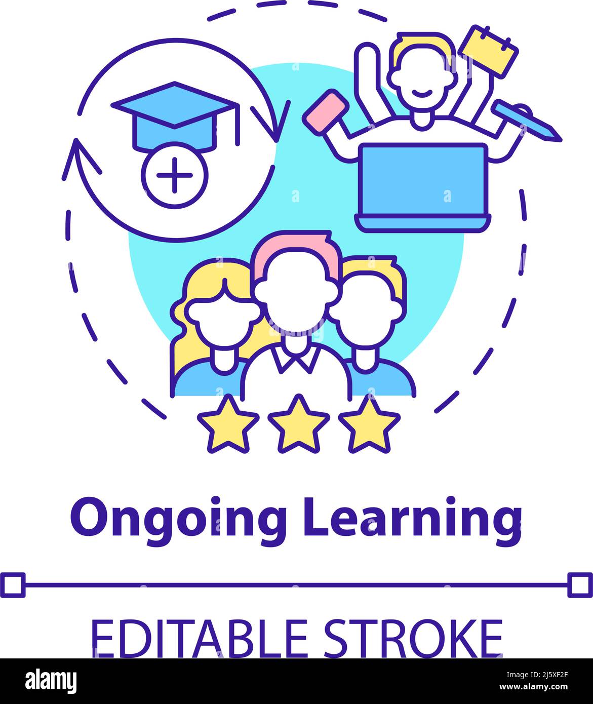 Ongoing learning concept icon Stock Vector Image & Art - Alamy
