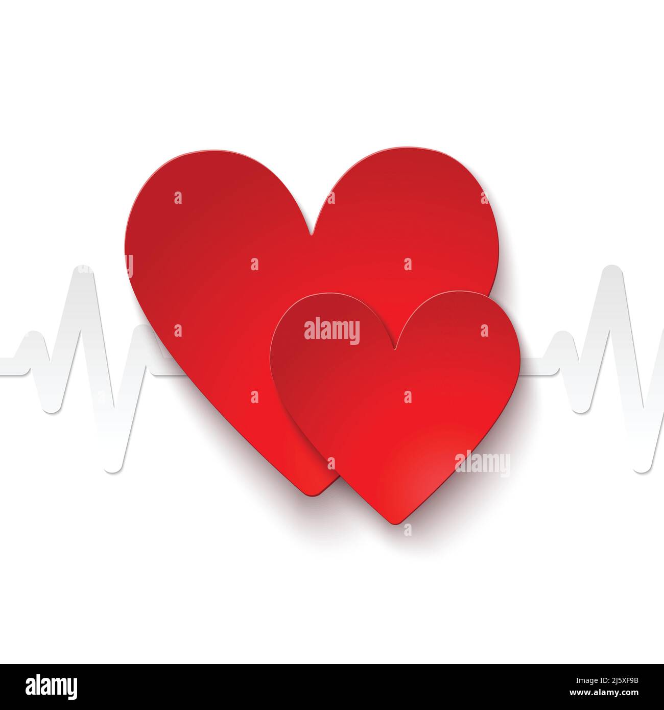 Heart rate red paper emblem icon or print vector illustration Stock ...