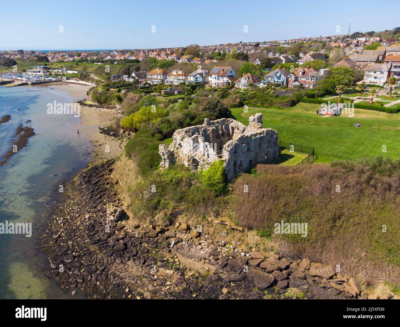 Weymouth, Dorset, UK. 26th April 2022. UK Weather. View from the air of ...
