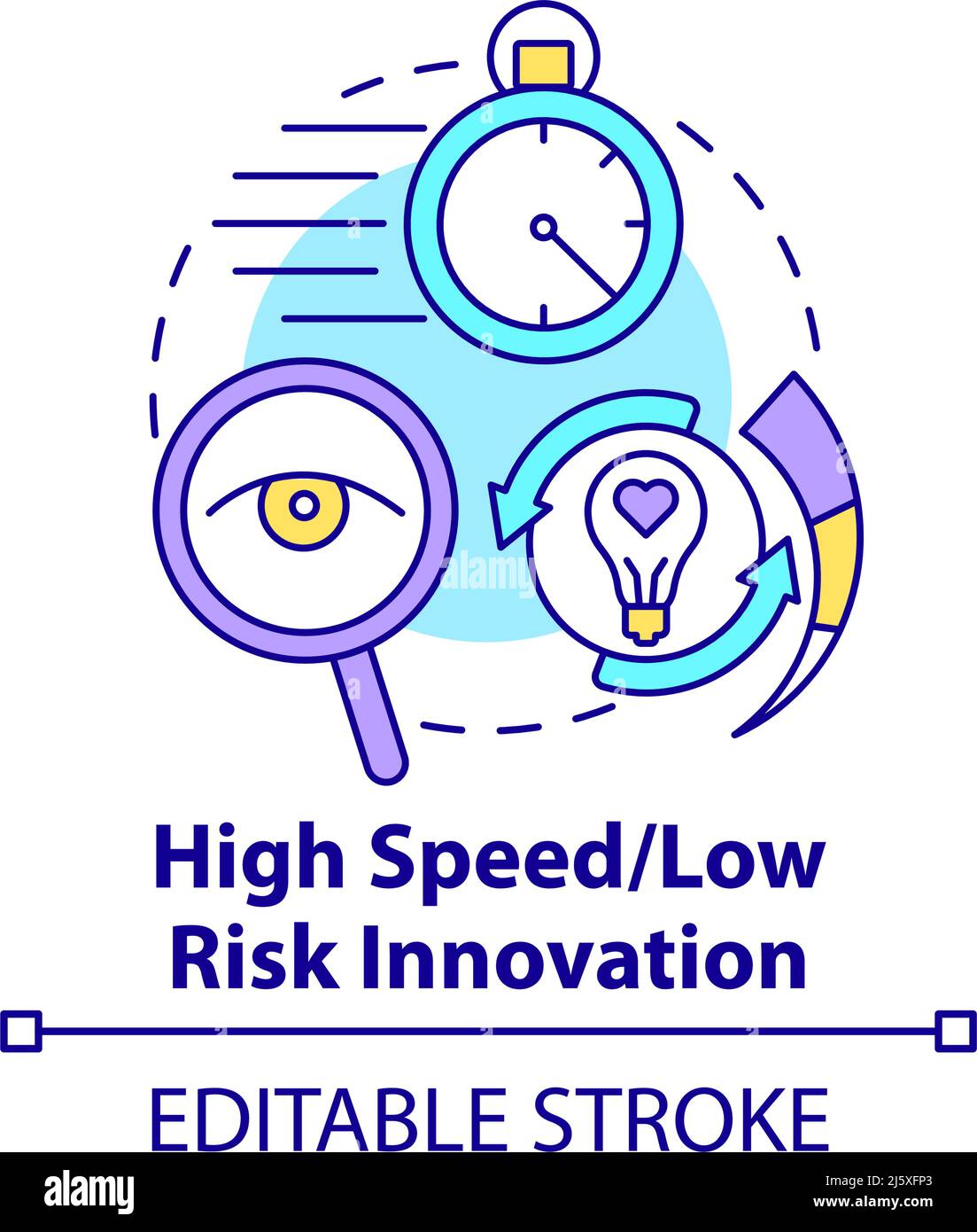 High speed and low risk innovation concept icon Stock Vector Image ...
