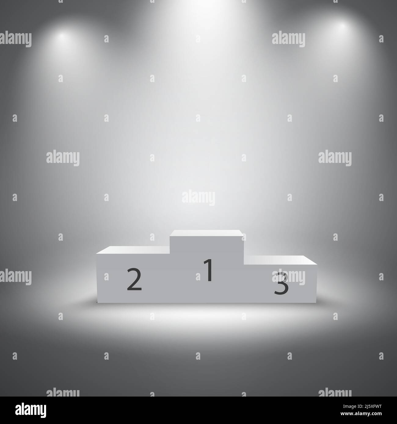 Illuminated business winners award podium vector illustration Stock ...