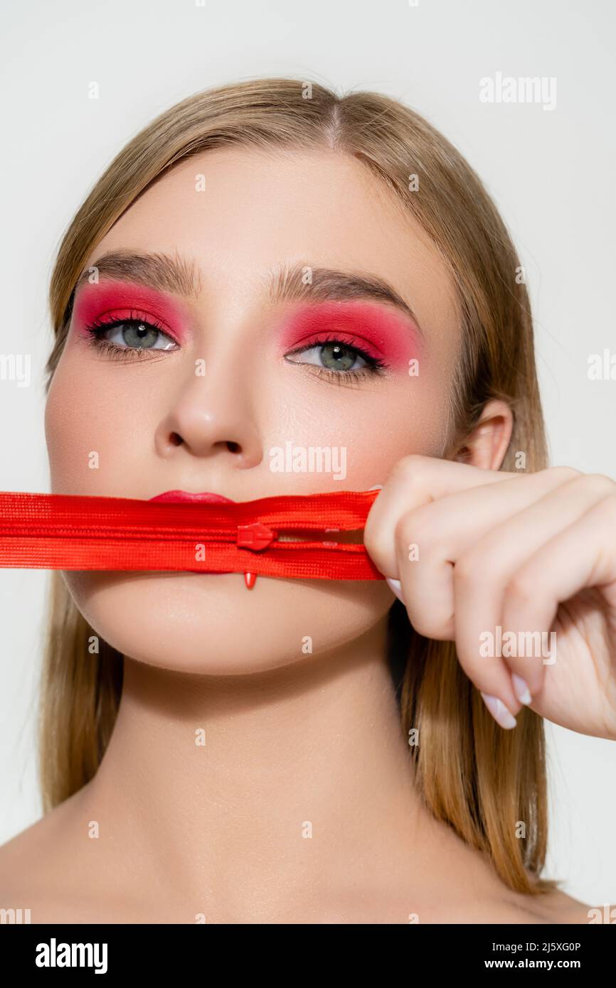 Zipper face hi-res stock photography and images - Alamy