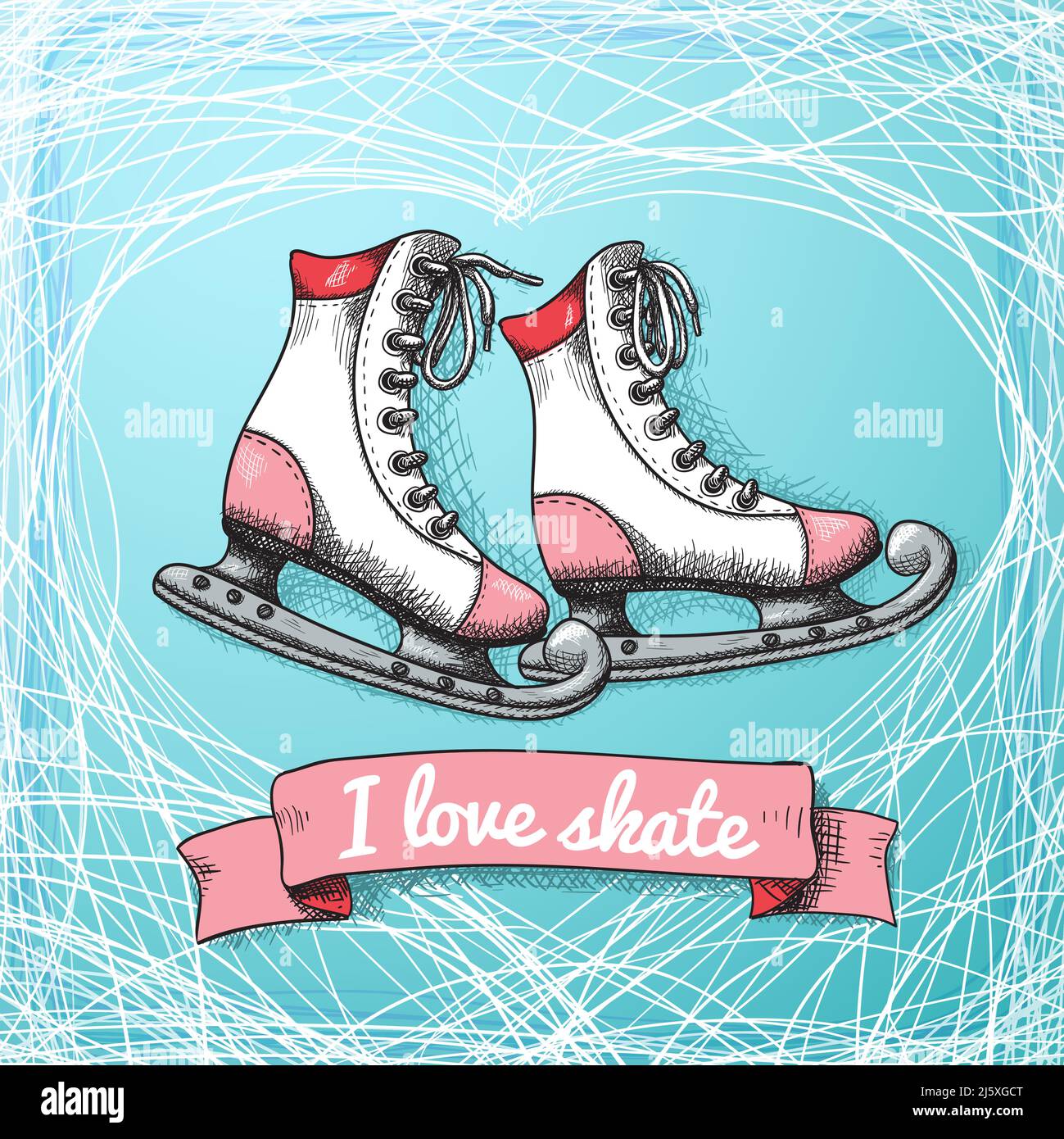 Love skate card design theme vector illustration Stock Vector Image ...