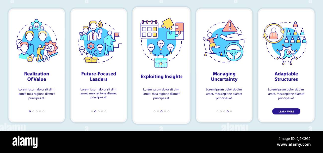 Innovation Management Principles Onboarding Mobile App Screen Stock Vector Image And Art Alamy