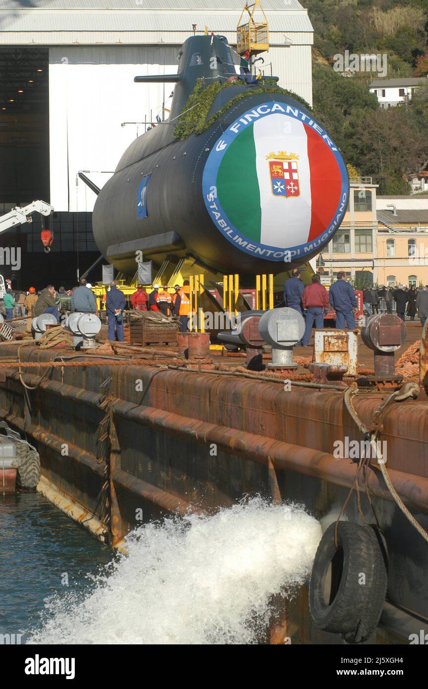 Launch of the Scirè submarine for the Italian Navy at the Fincantieri ...