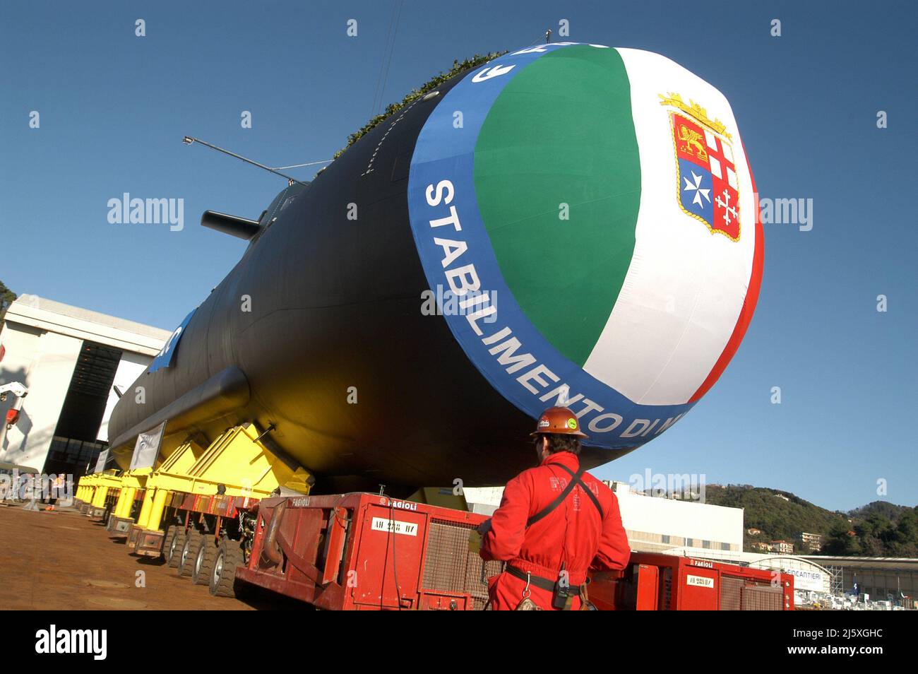 Launch of the Todaro submarine for the Italian Navy at the Fincantieri ...
