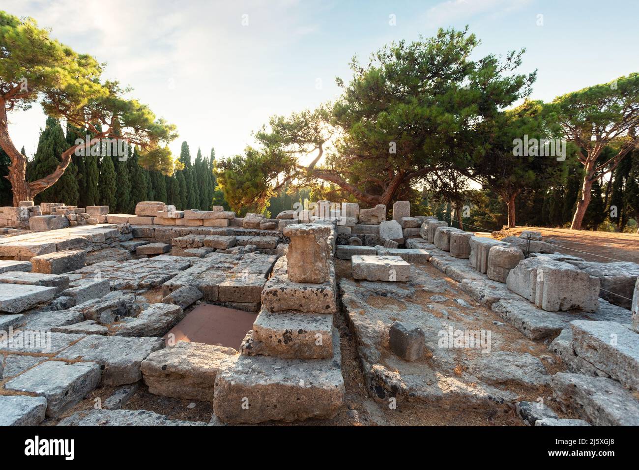 The territory of Filerimos Monastery on the island of Rhodes in Greece ...