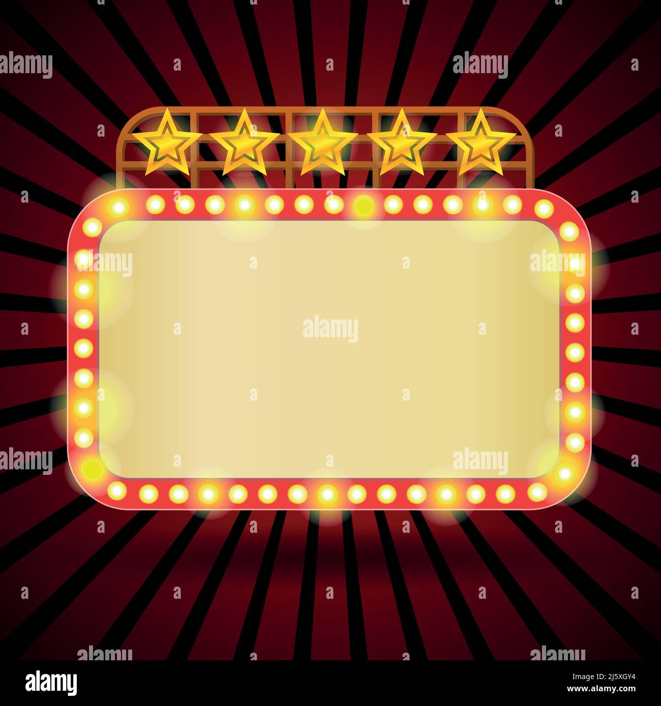 Retro billboard with neon lights vector illustration Stock Vector Image ...