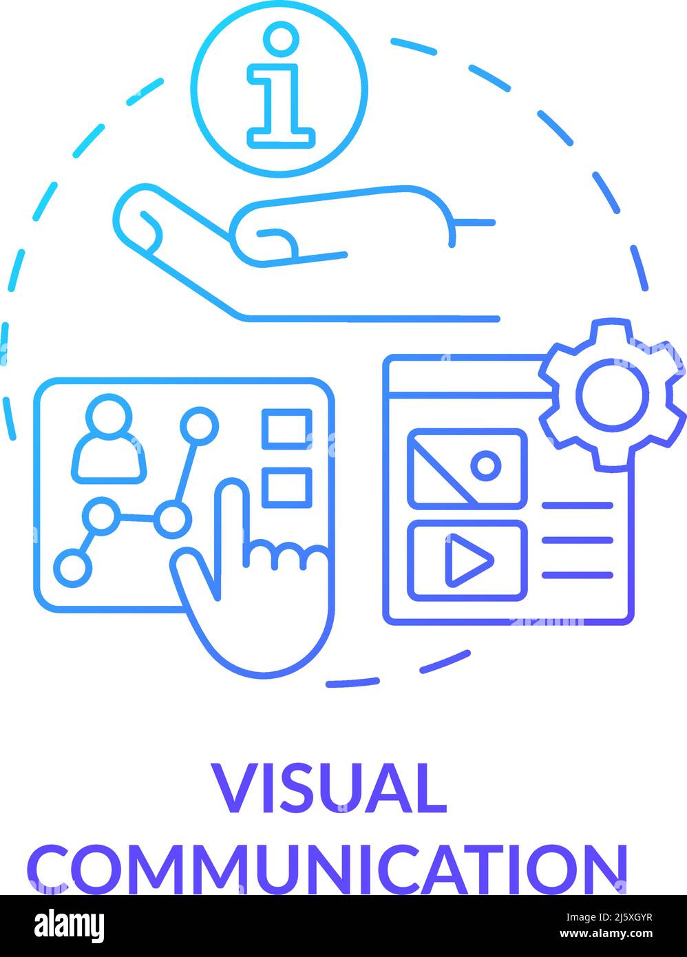 Visual communication blue gradient concept icon Stock Vector Image ...