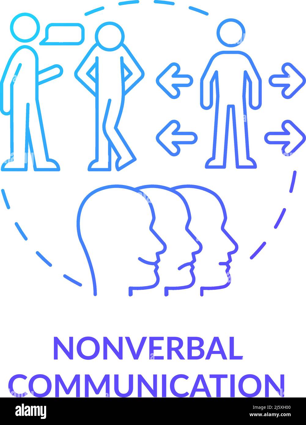 Nonverbal communication blue gradient concept icon Stock Vector Image ...