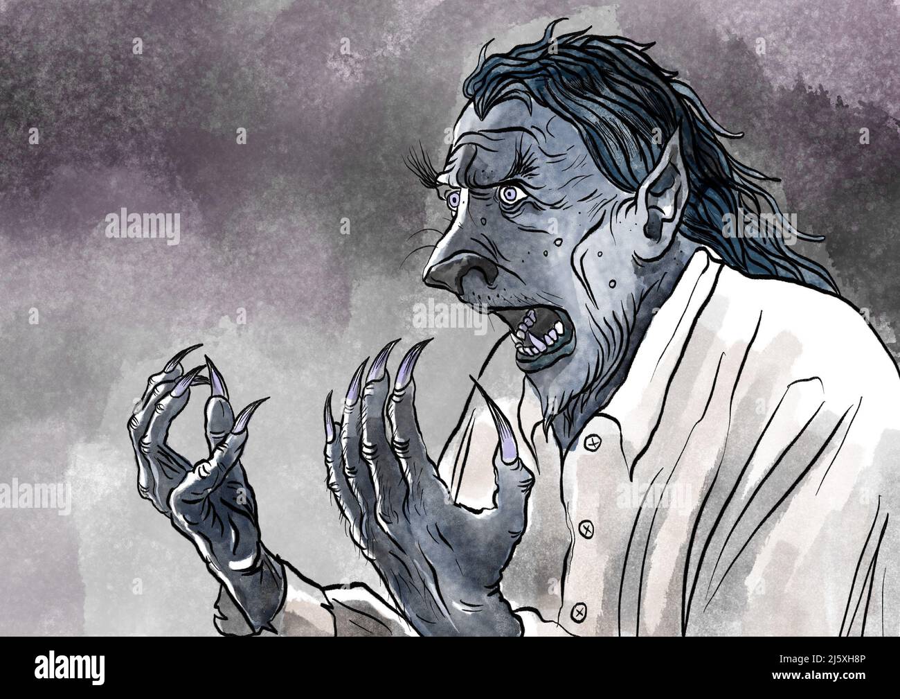 werewolf wolfman transforming illustration Stock Photo - Alamy werewolf wolfman transforming illustration Stock Photo - Alamy