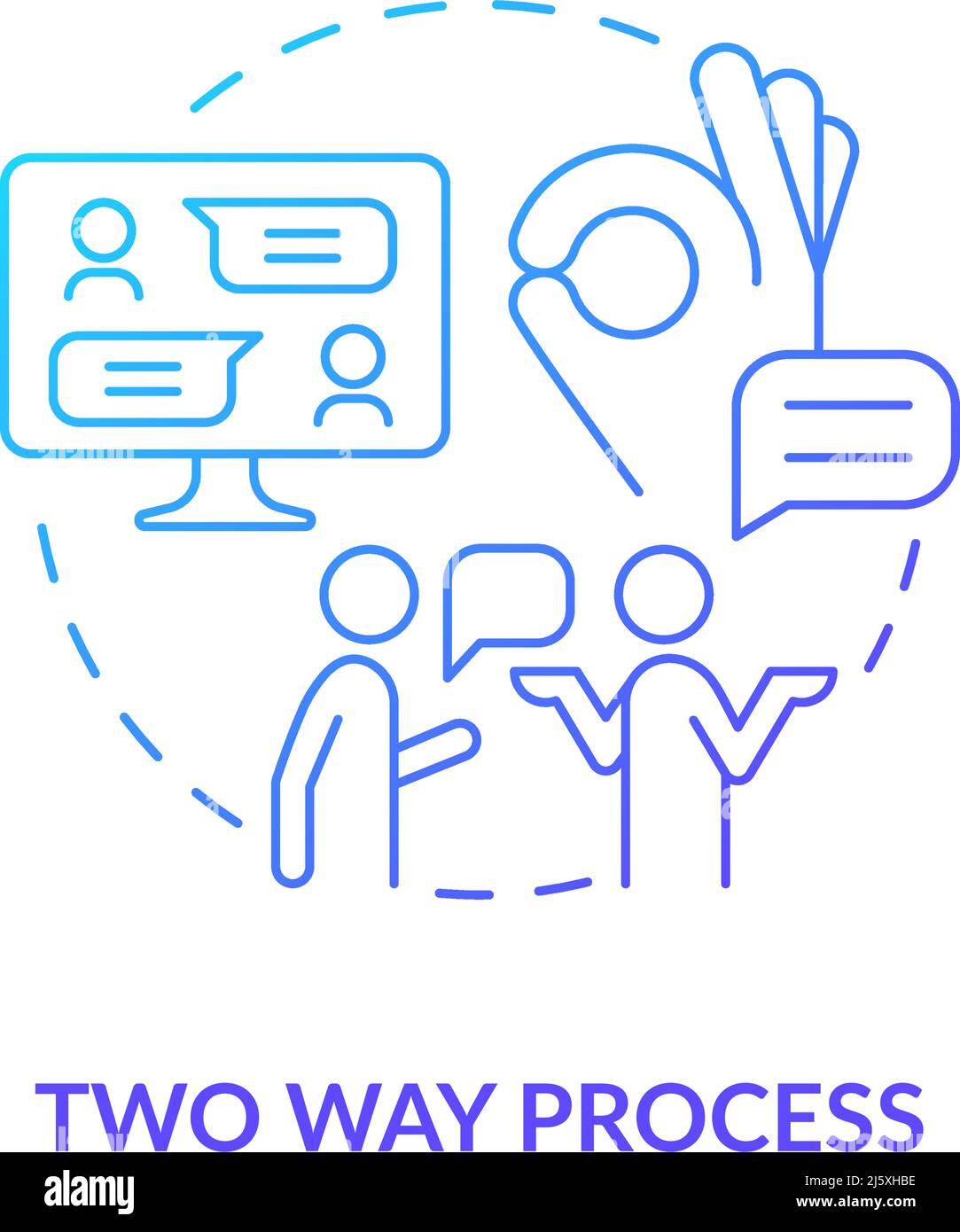 Two way process blue gradient concept icon Stock Vector Image & Art - Alamy