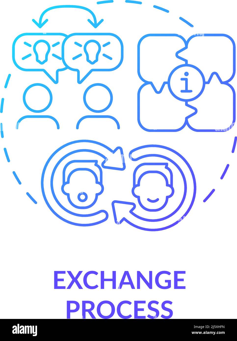Exchange process blue gradient concept icon Stock Vector Image & Art ...