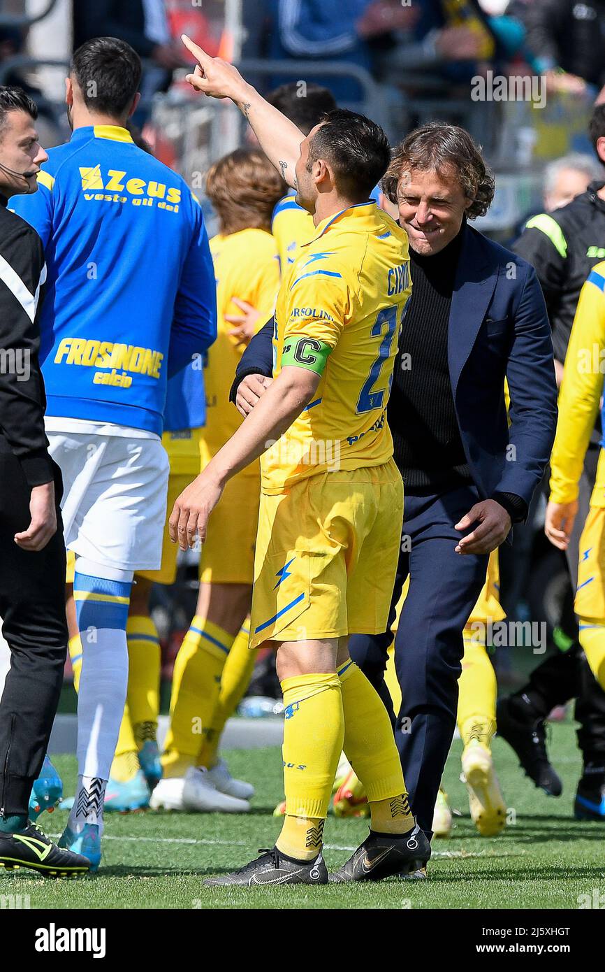 Frosinone, Italy. 25th Apr, 2022. Camillo Ciano of Frosinone Calcio ...