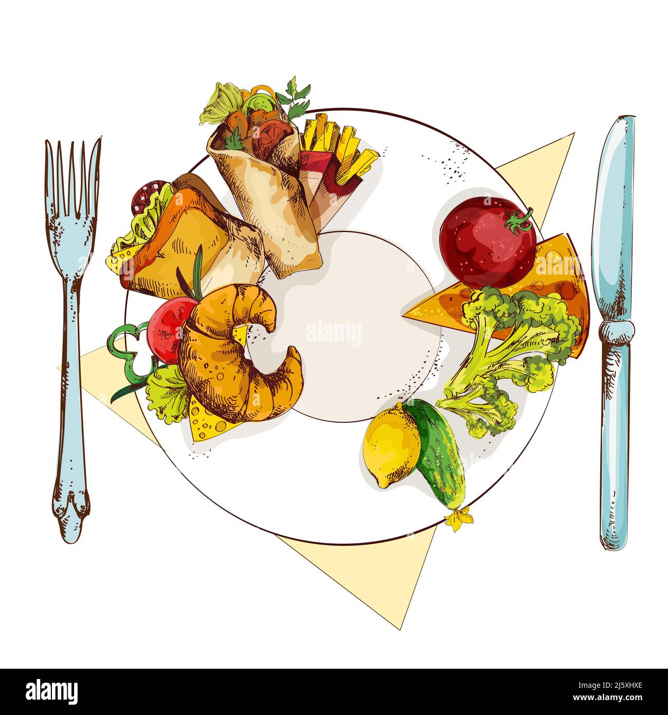 Sandwich fork knife on Stock Vector Images - Alamy