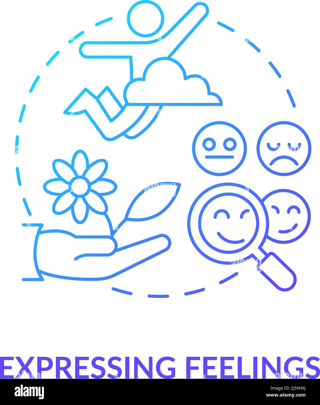 Expressing feelings blue gradient concept icon Stock Vector Image & Art ...