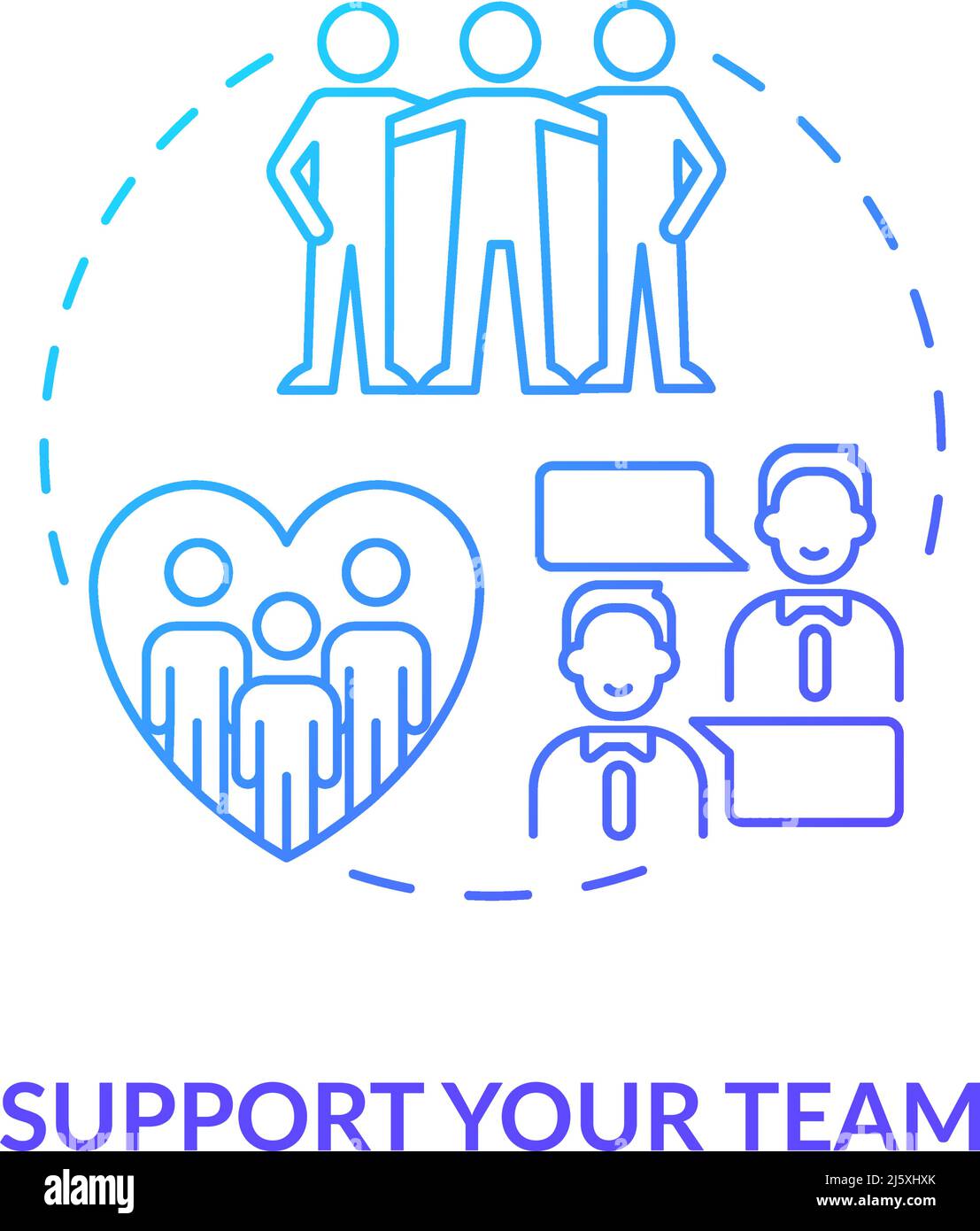 Support team blue gradient concept icon Stock Vector Image & Art - Alamy