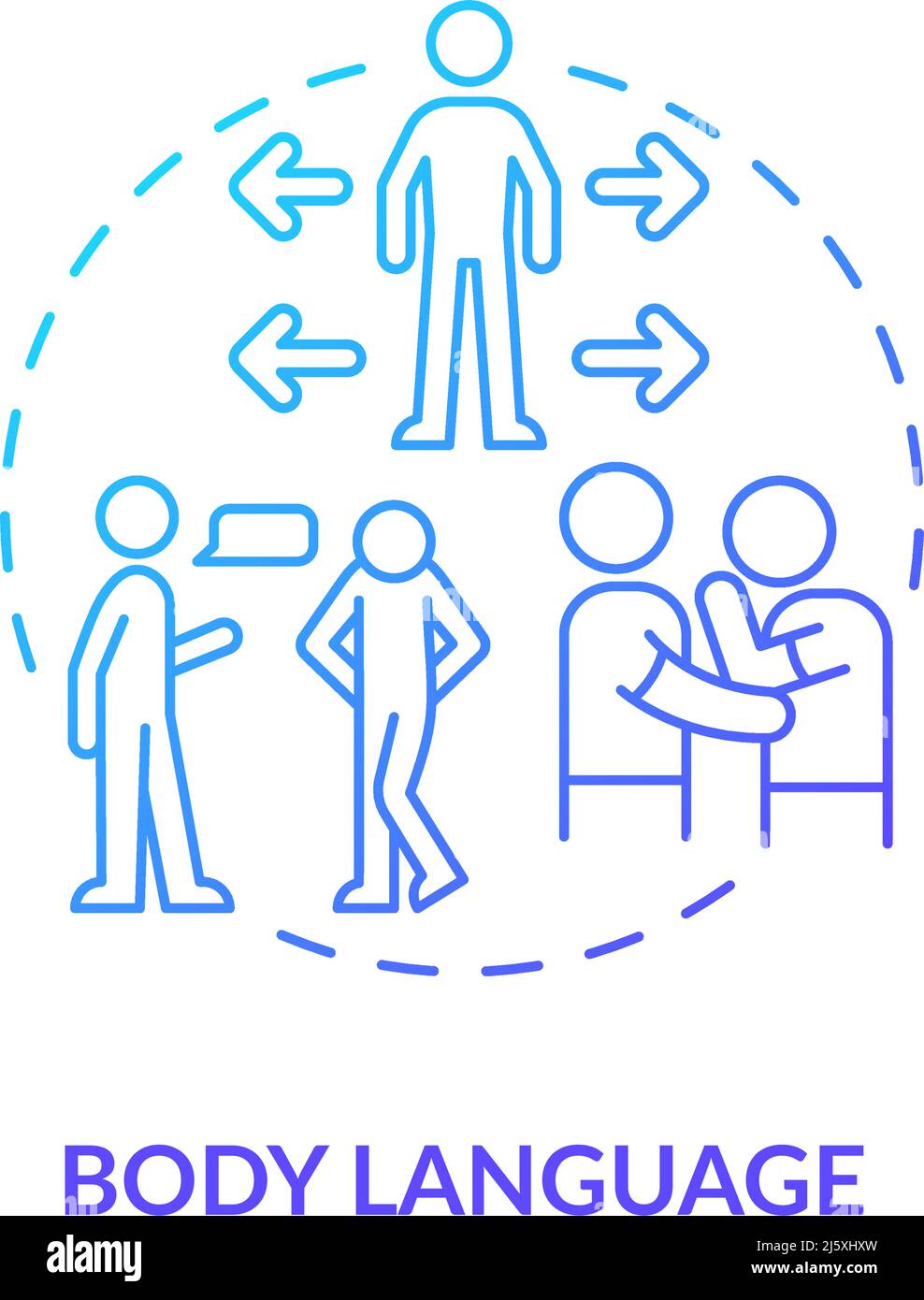 Body Language Blue Gradient Concept Icon Stock Vector Image And Art Alamy