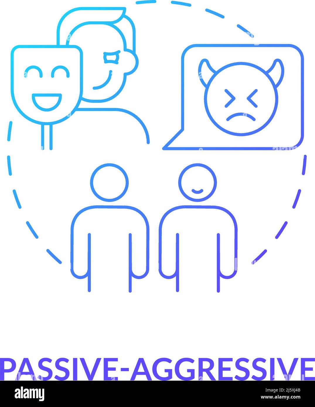 Passive-aggressive blue gradient concept icon Stock Vector Image & Art ...