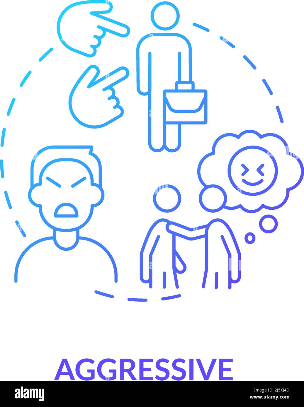 Aggressive blue gradient concept icon Stock Vector Image & Art - Alamy