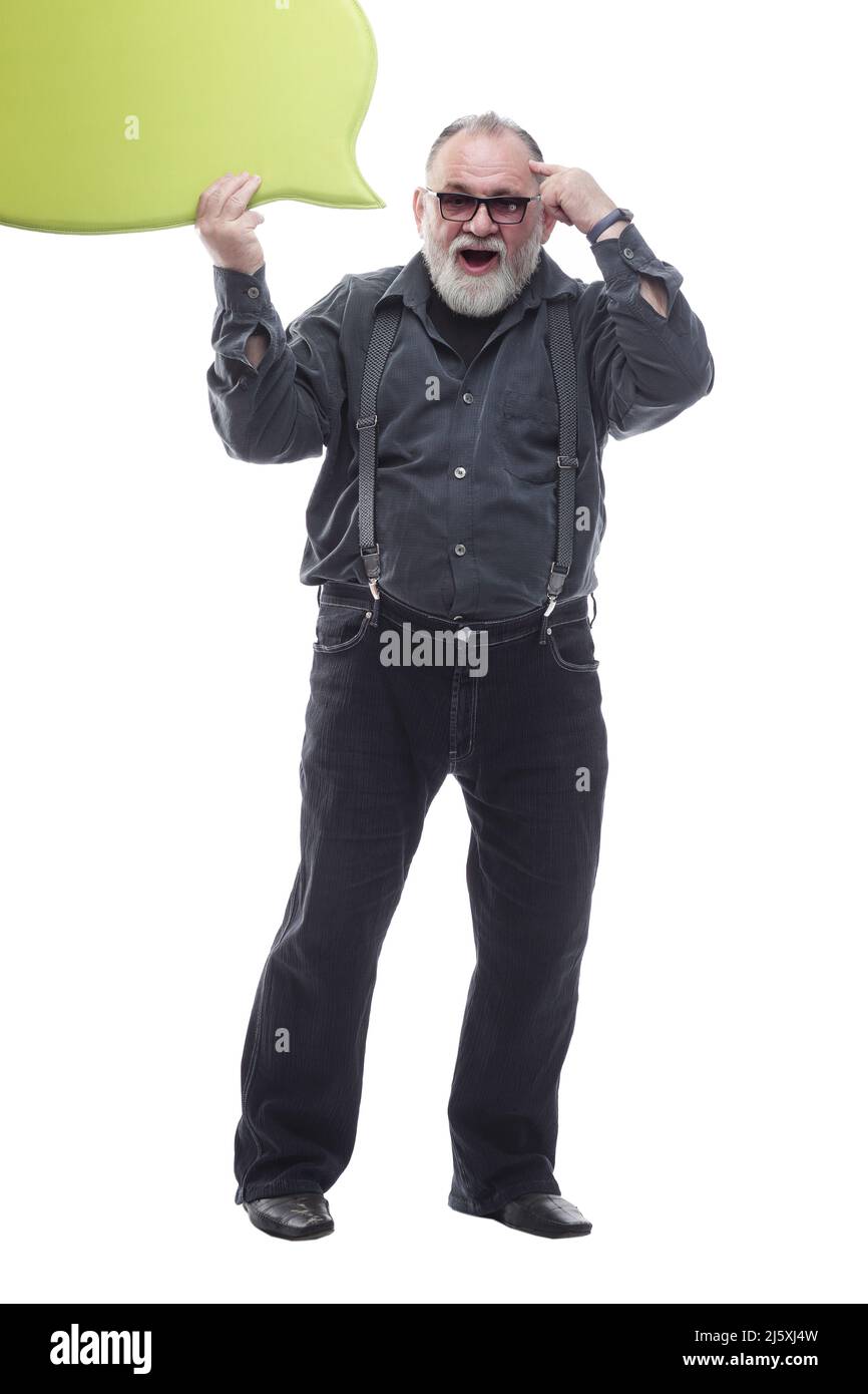 casual smiling man with a bubble for text Stock Photo - Alamy