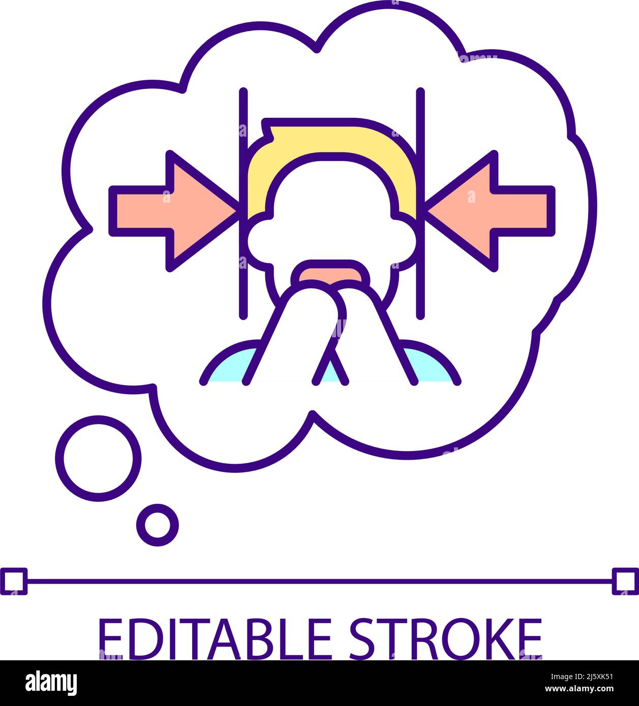 Fear of being trapped with no way out RGB color icon Stock Vector Image ...