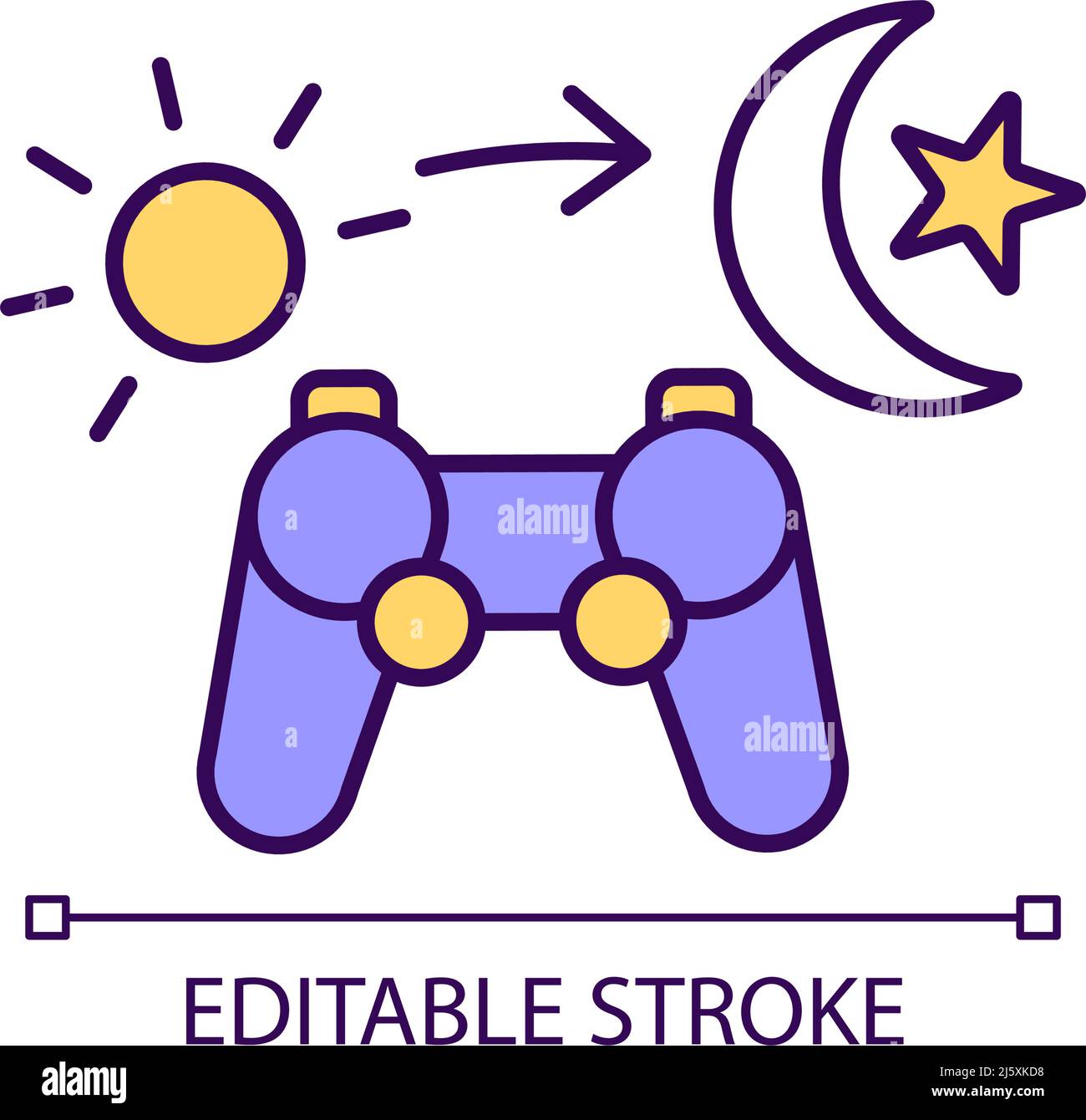 Gaming all day long RGB color icon Stock Vector Image & Art - Alamy