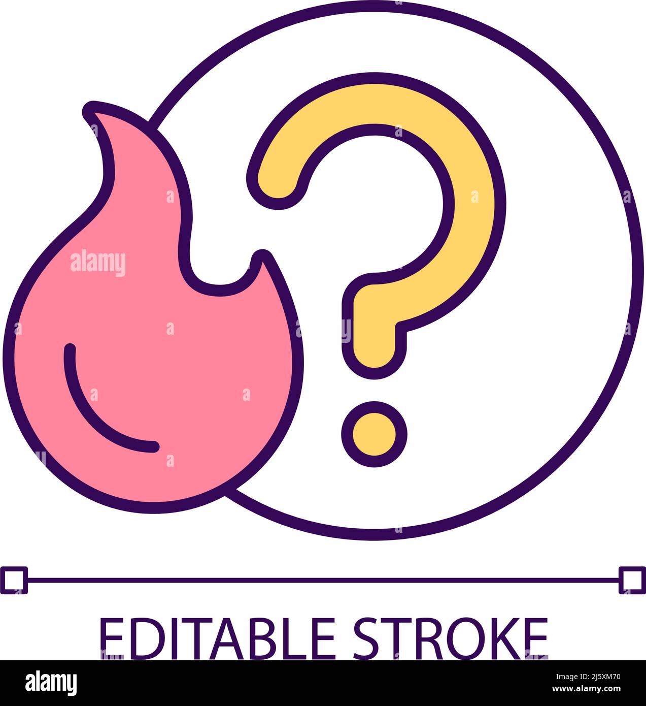Question mark and burning flame RGB color icon Stock Vector Image & Art ...