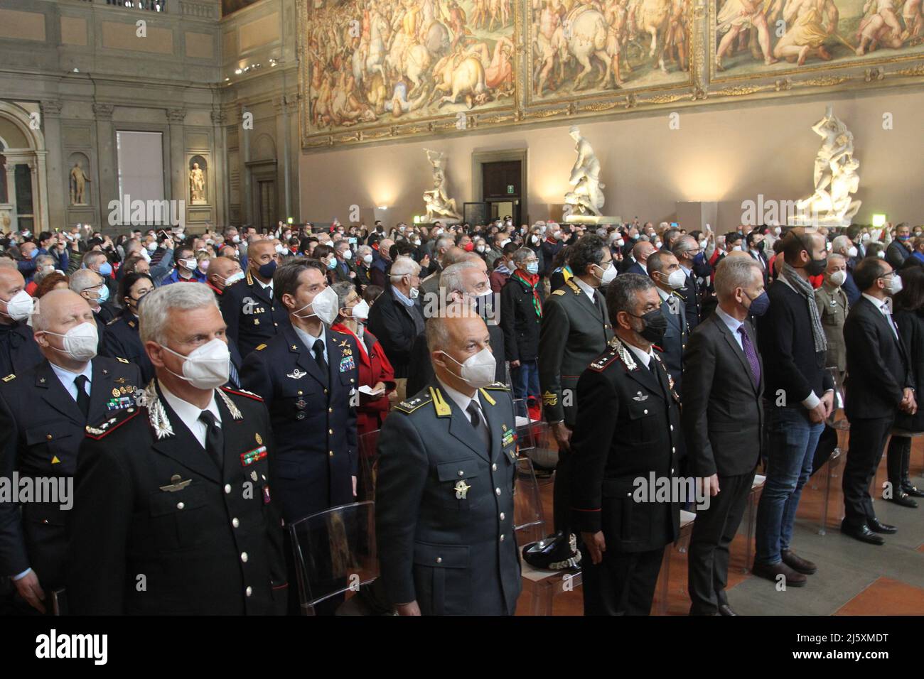 Firenze, Italy. 25th Apr, 2022. Demonstration in Florence, to celebrate ...