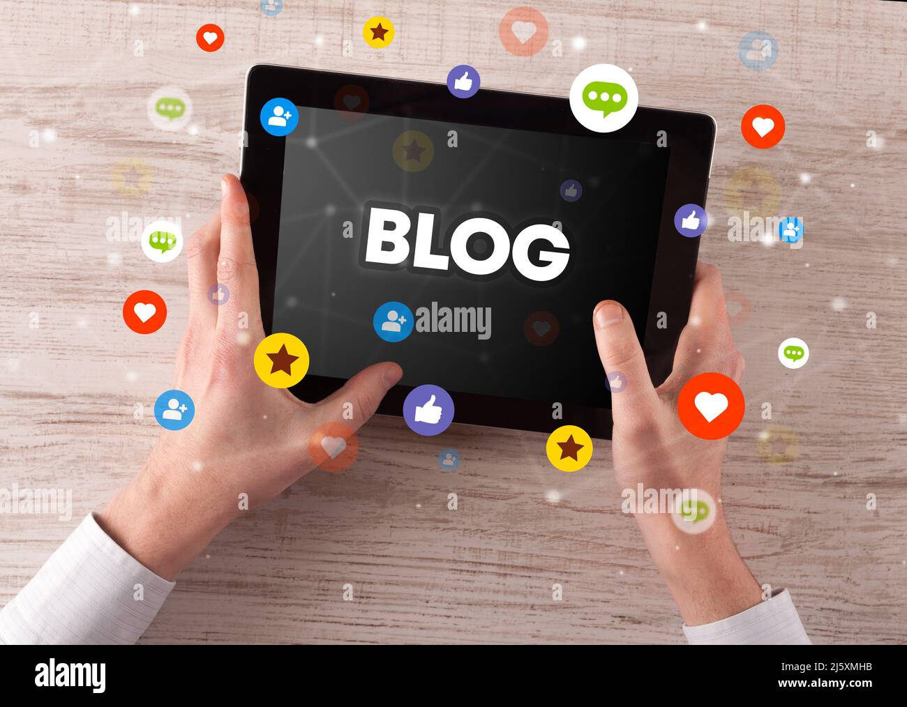 Close-up of a touchscreen, social media concept Stock Photo - Alamy