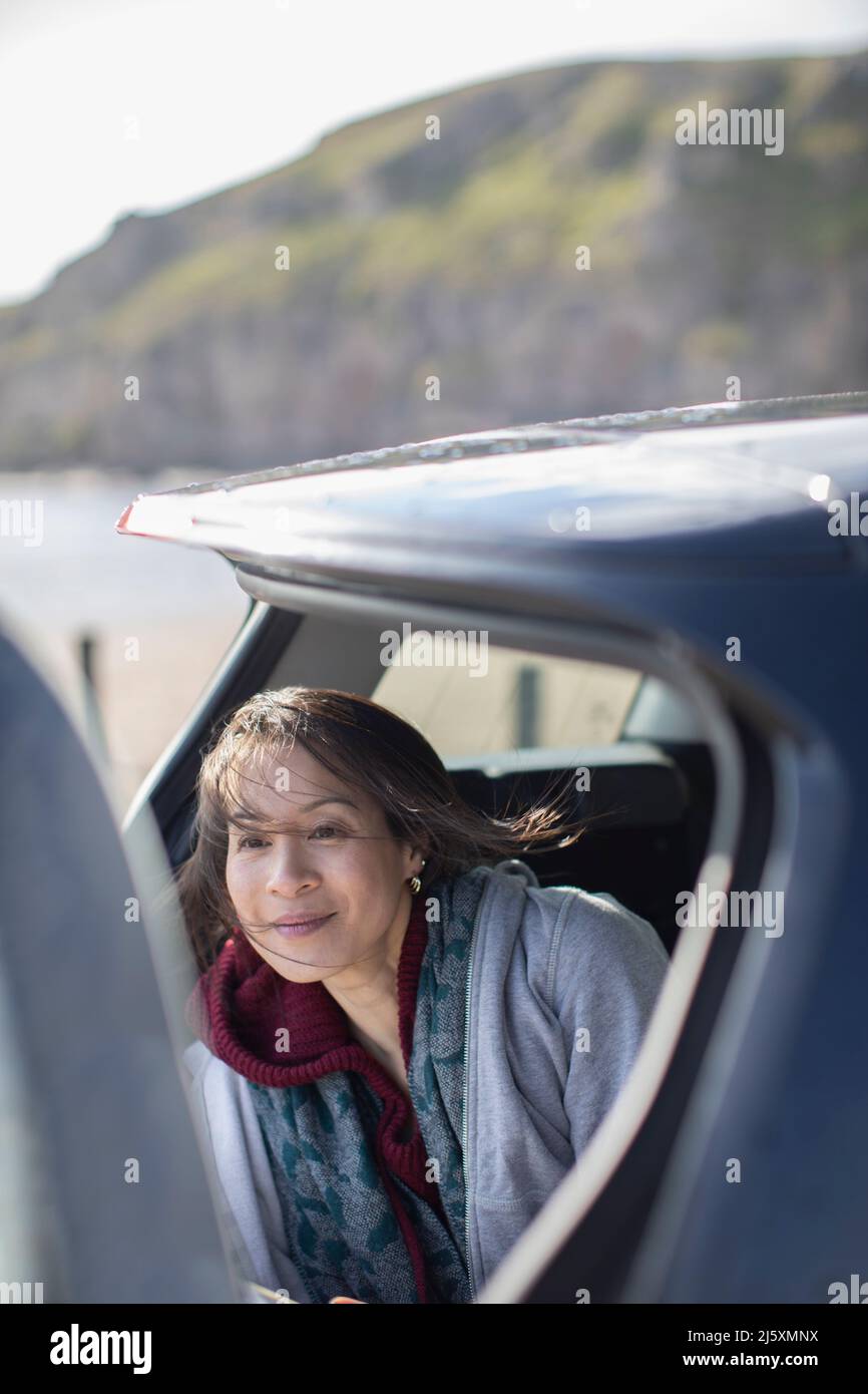 Woman laying back hi-res stock photography and images - Alamy