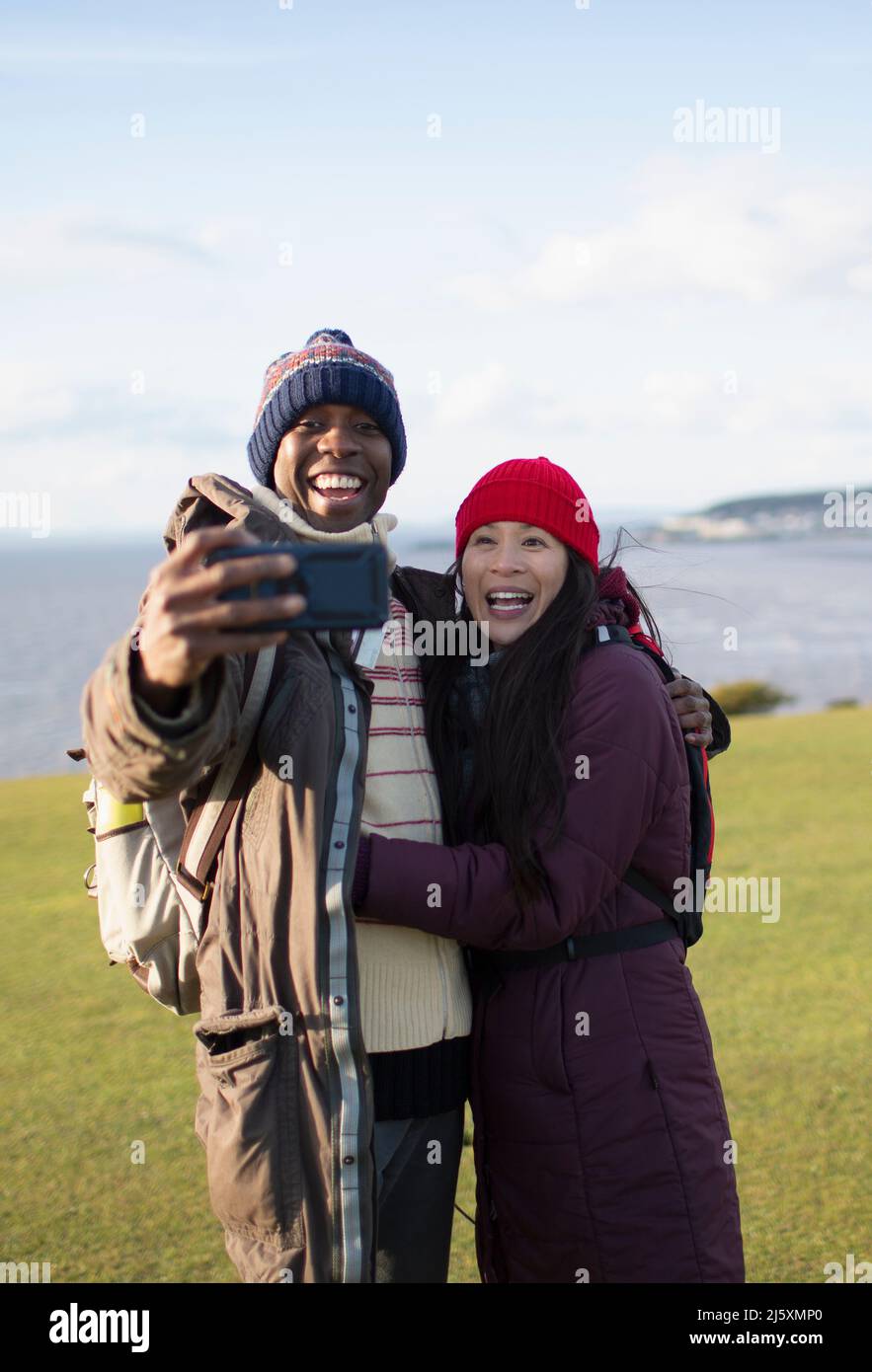 Hiker woman taking smart hi-res stock photography and images - Alamy