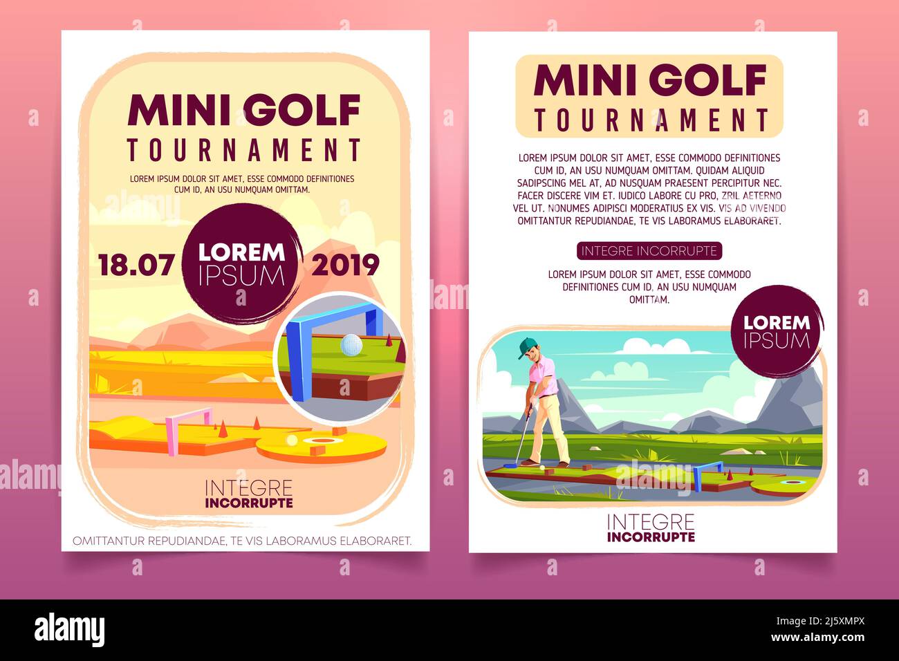 Mini golf recreation mini golf vector vectors hi-res stock photography ...