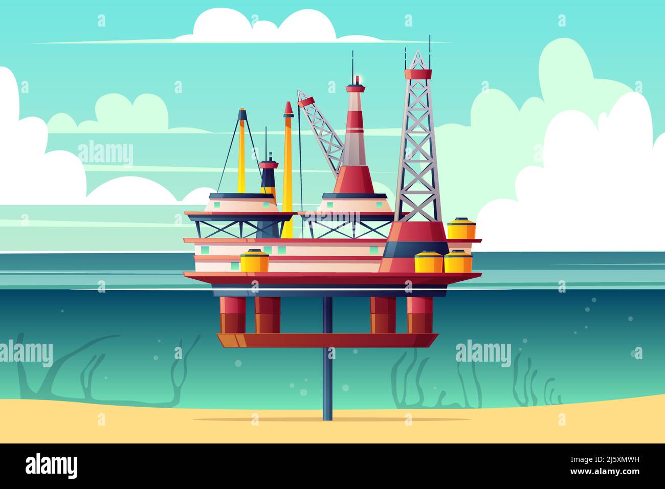 Deepwater crane Stock Vector Images - Alamy