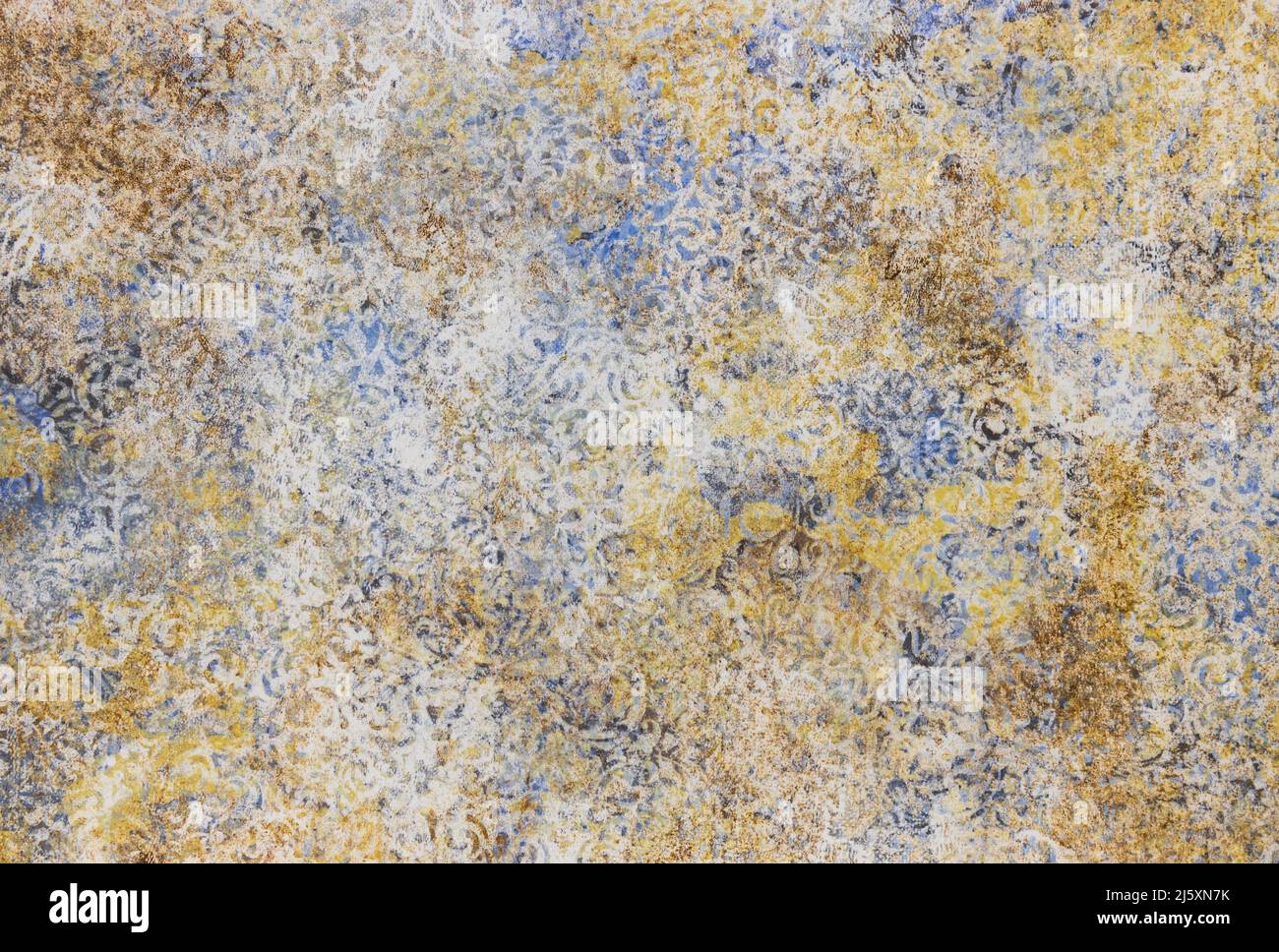 Damask seamless pattern background with aged eastern ethnic mosaic ...