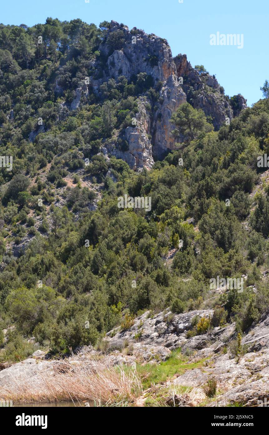 The Magro river canyon in Requena, Valencia region, eastern Spain Stock ...