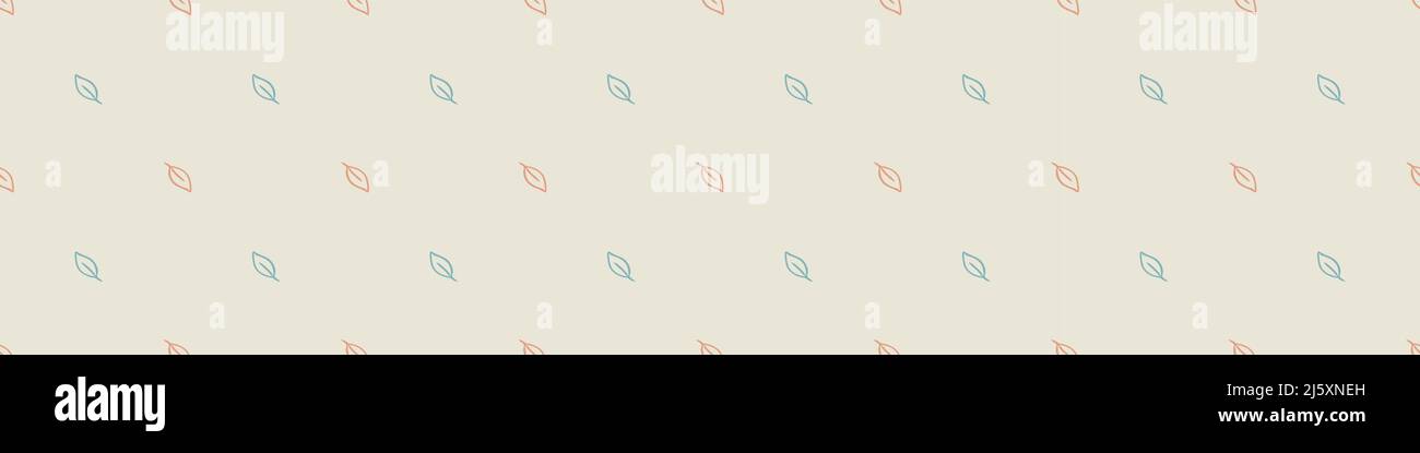 Gender neutral foliage seamless vector border. Simple whimsical 2 tone ...