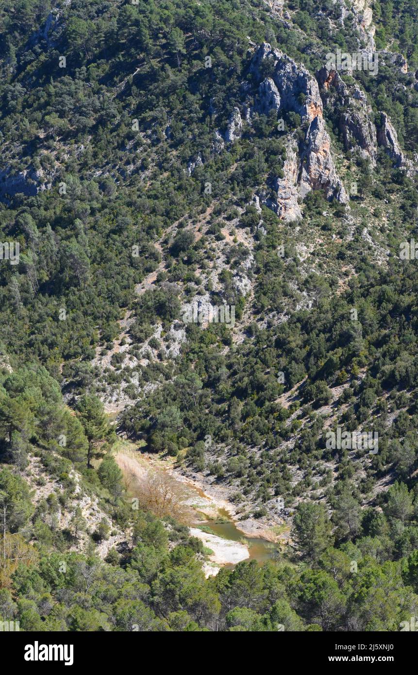 The Magro river canyon in Requena, Valencia region, eastern Spain Stock ...