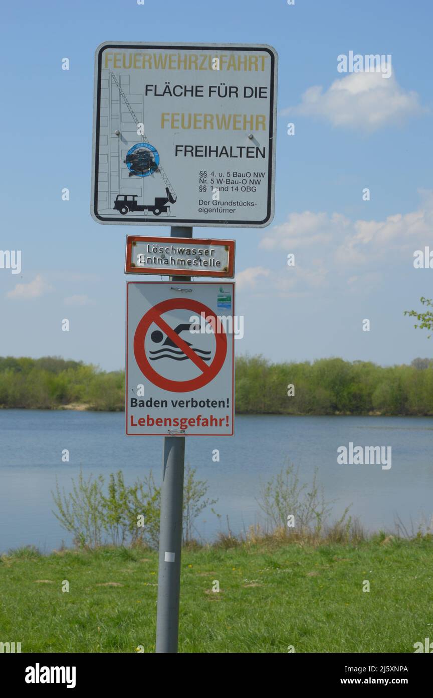 Prohibition sign at Lippe See, Paderborn, Germany Stock Photo - Alamy