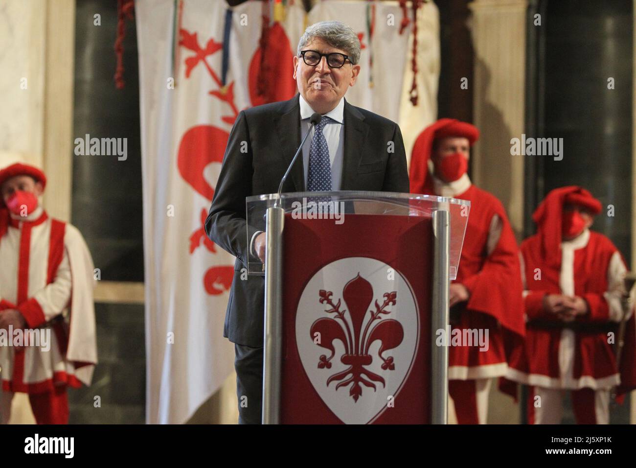 Demonstration in Florence,to celebrate the end of the occupation and ...
