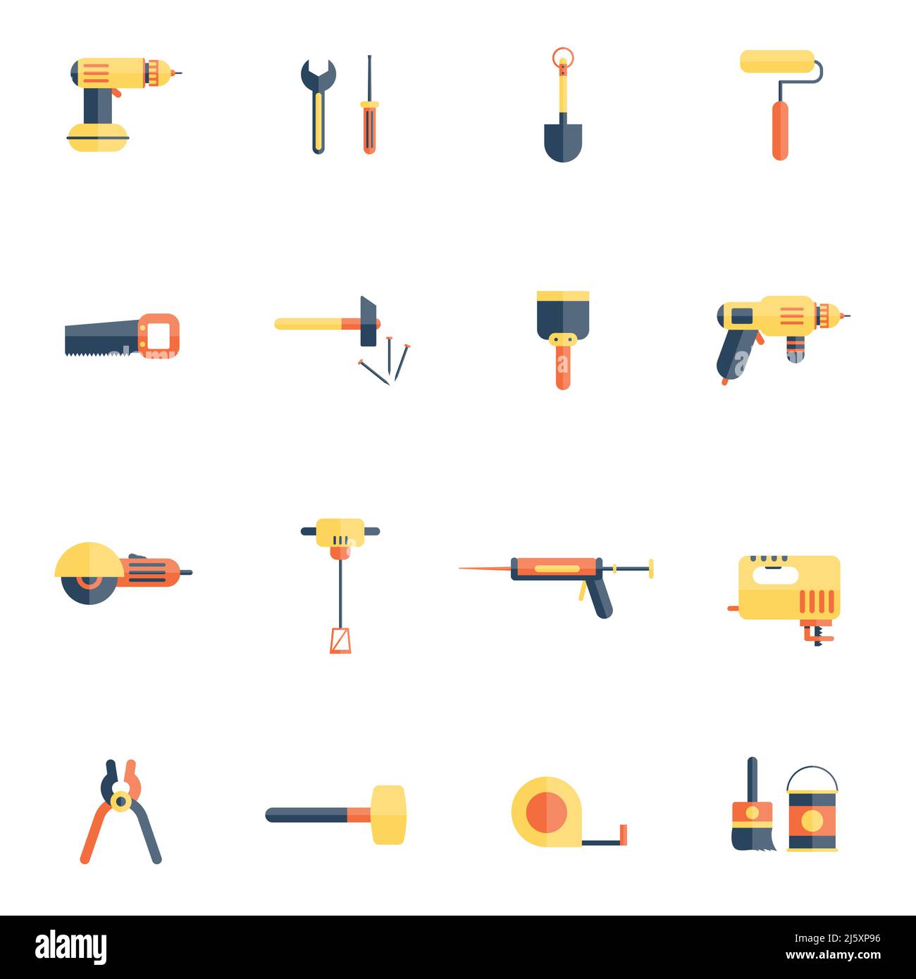 Color tools for repair and home improvement in pastel color vector ...