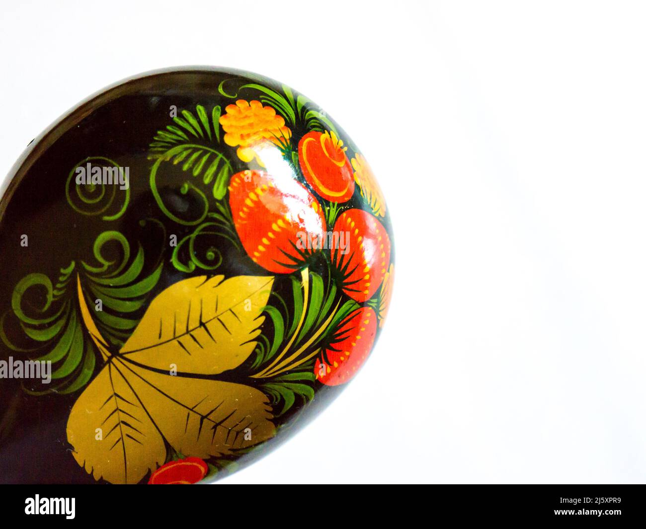 Vintage Khokhloma Russian USSR Hand-painted Wooden Spoon Stock Photo ...