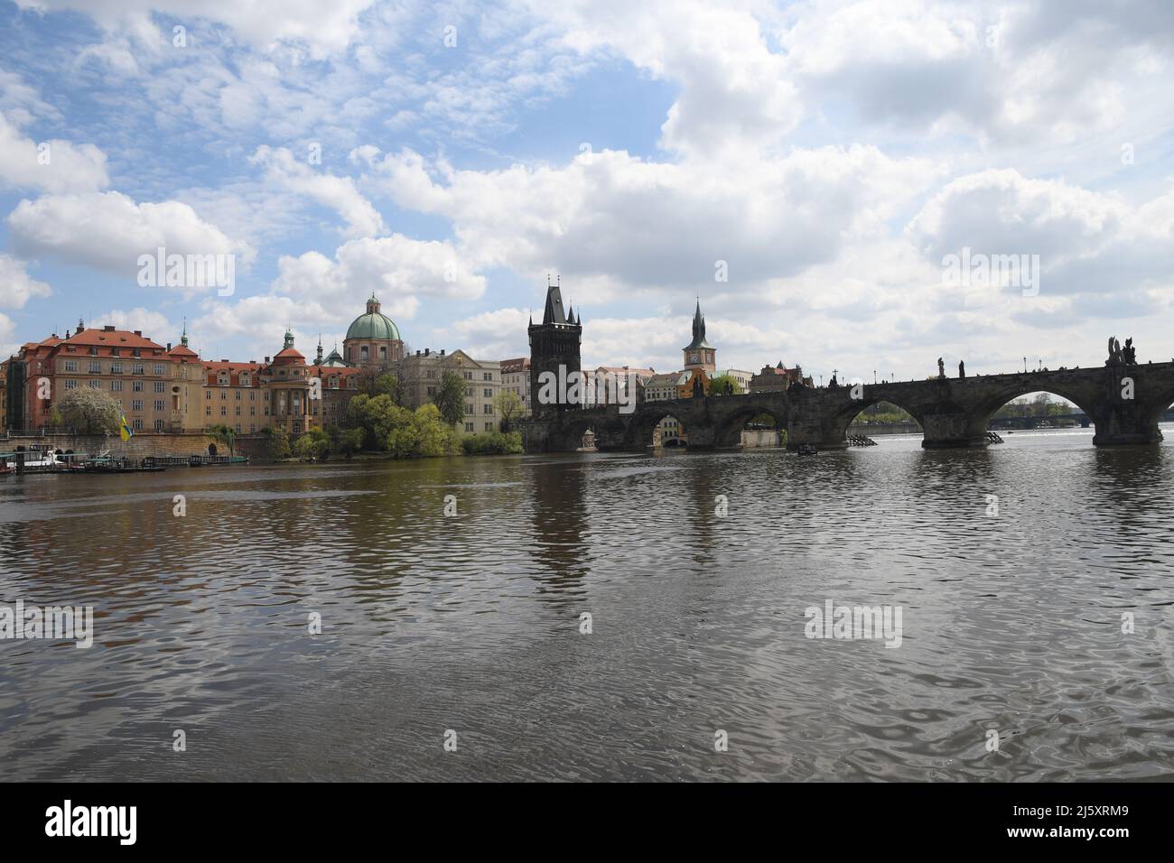 Prague/Czech republic /26 April 2022/Boat ride and sun shine view of ...