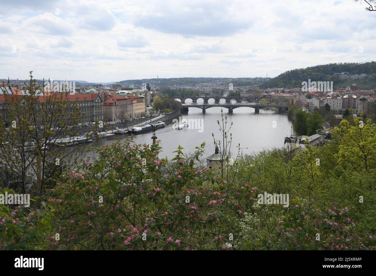 Prague/Czech republic /26 April 2022/Boat ride and sun shine view of ...
