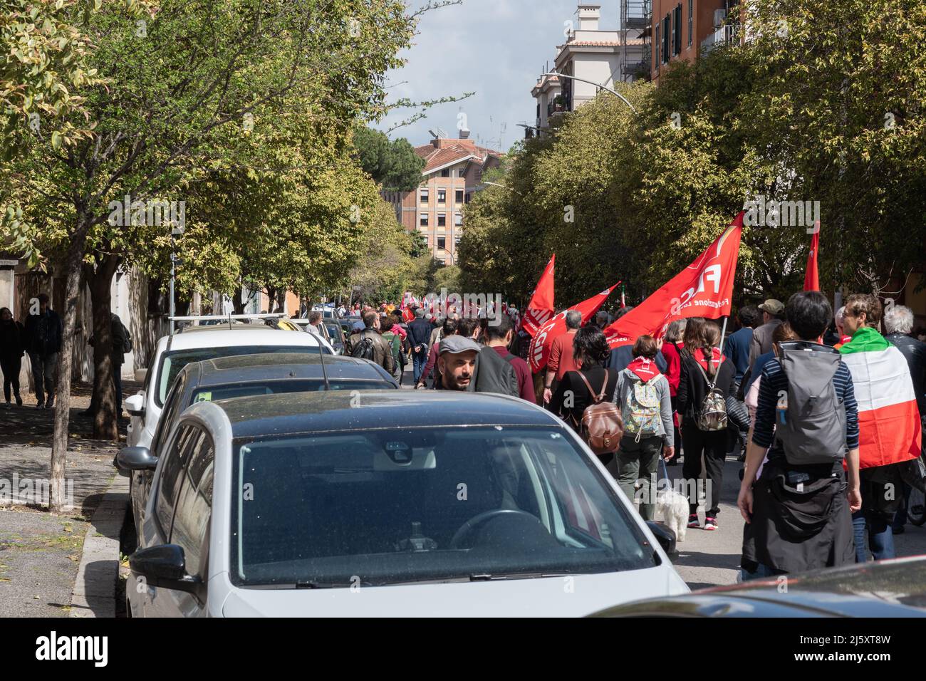 Rome, Italy. 25th Apr, 2022. Thousands of people marched on April 25 ...