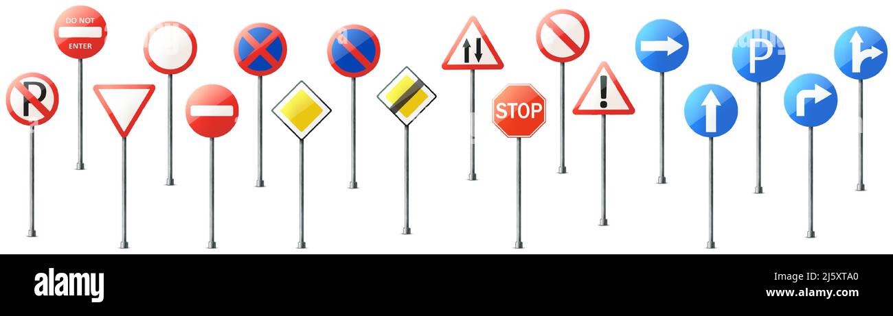 Set 3d realistic stop Cut Out Stock Images & Pictures - Alamy